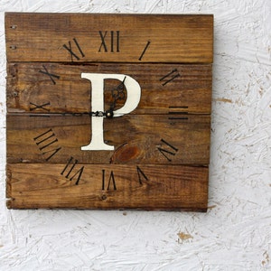 Personalized Wall Clock Handcrafted MONOGRAMED Letter Last Name Clock ...