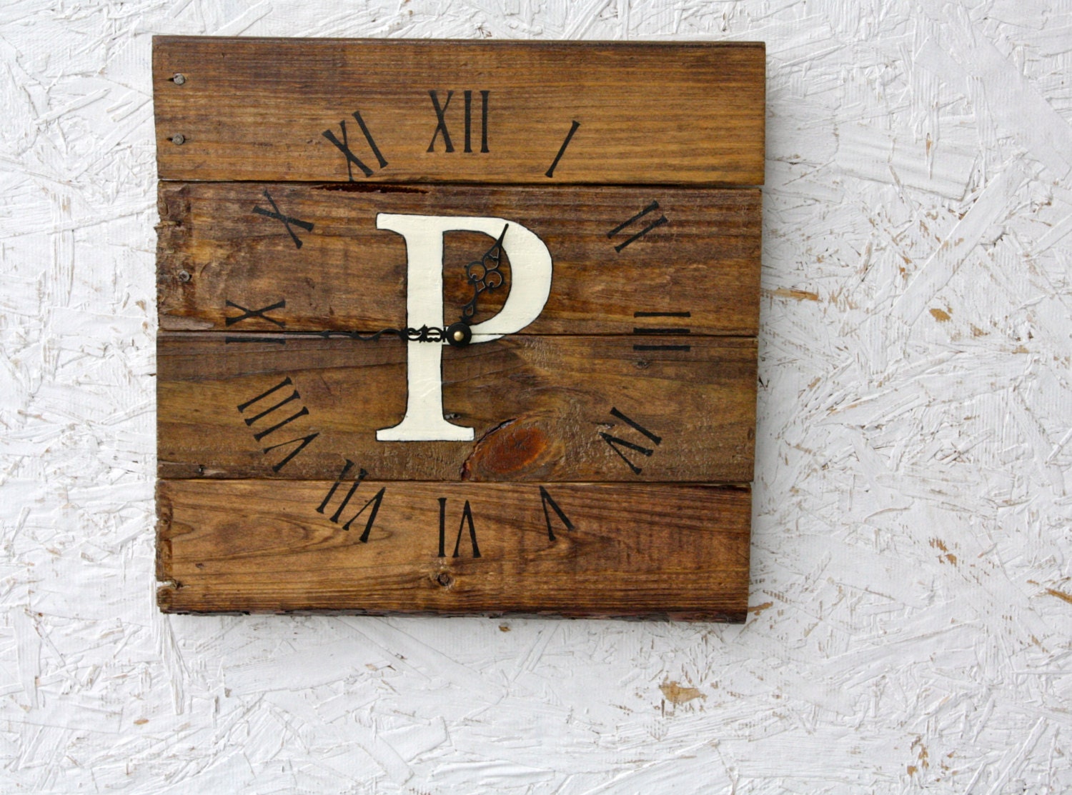Personalized Wall Clock Handcrafted MONOGRAMED Letter Last - Etsy