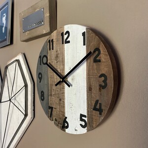 Modern Farmhouse Clock in Neutral Tones, Gorgeous Home Decor or Gift ...