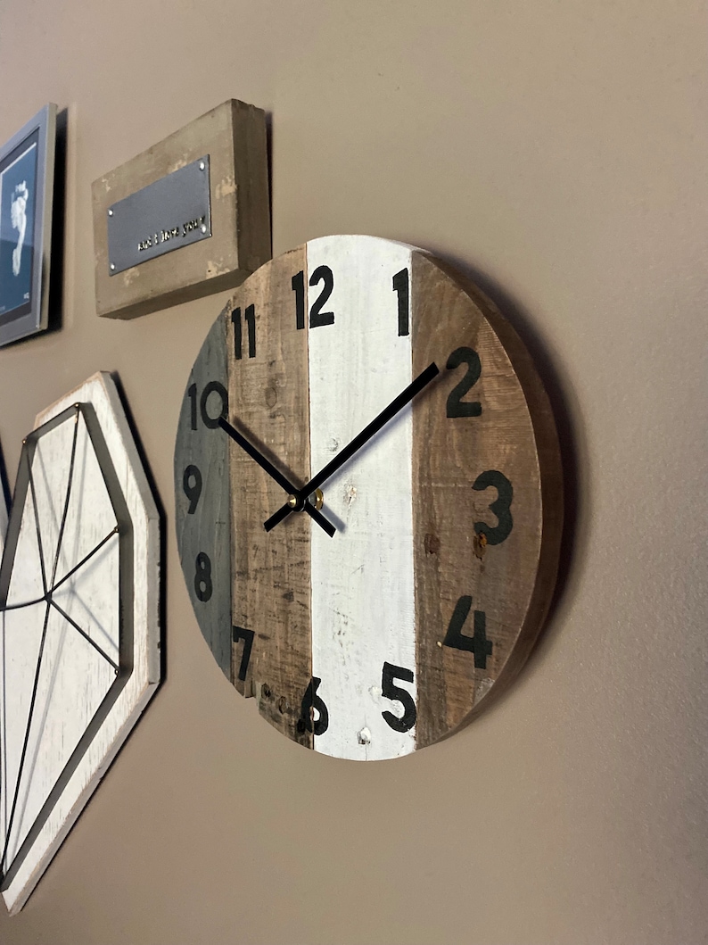 Modern Farmhouse Clock in Neutral Tones, Gorgeous Home Decor or Gift ...
