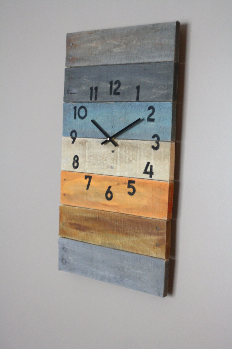 RECTANGULAR Reclaimed Wood Wall Clock Modern Coastal Decor - Etsy