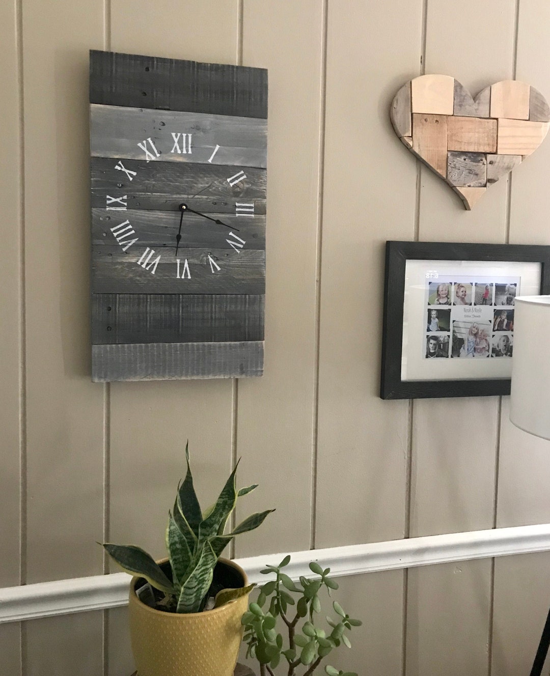 Rectangular Gray Reclaimed Wood Wall Clock Unique Farmhouse Style - Etsy