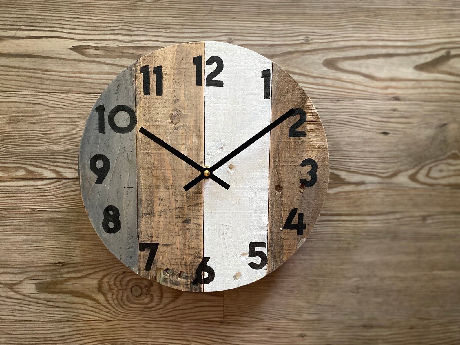 Modern Farmhouse Clock in Neutral Tones, Gorgeous Home Decor or Gift ...
