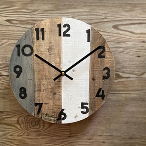 Modern Farmhouse Clock in Neutral Tones, Gorgeous Home Decor or Gift ...