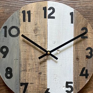 Modern Farmhouse Clock in Neutral Tones, Gorgeous Home Decor or Gift ...