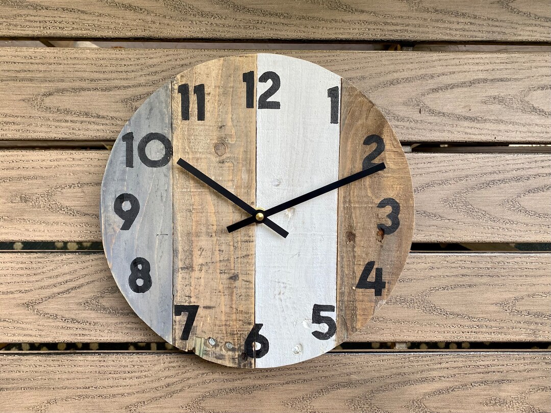 Modern Farmhouse Clock in Neutral Tones, Gorgeous Home Decor or Gift ...