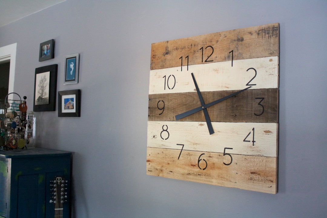 Large Modern Farmhouse Clock Rustic Modern Decor Reclaimed - Etsy
