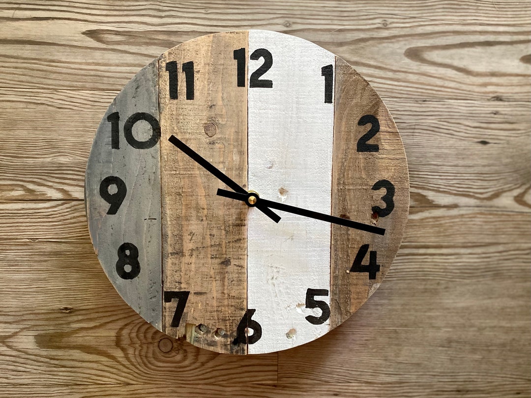 Modern Farmhouse Clock in Neutral Tones, Gorgeous Home Decor or Gift ...