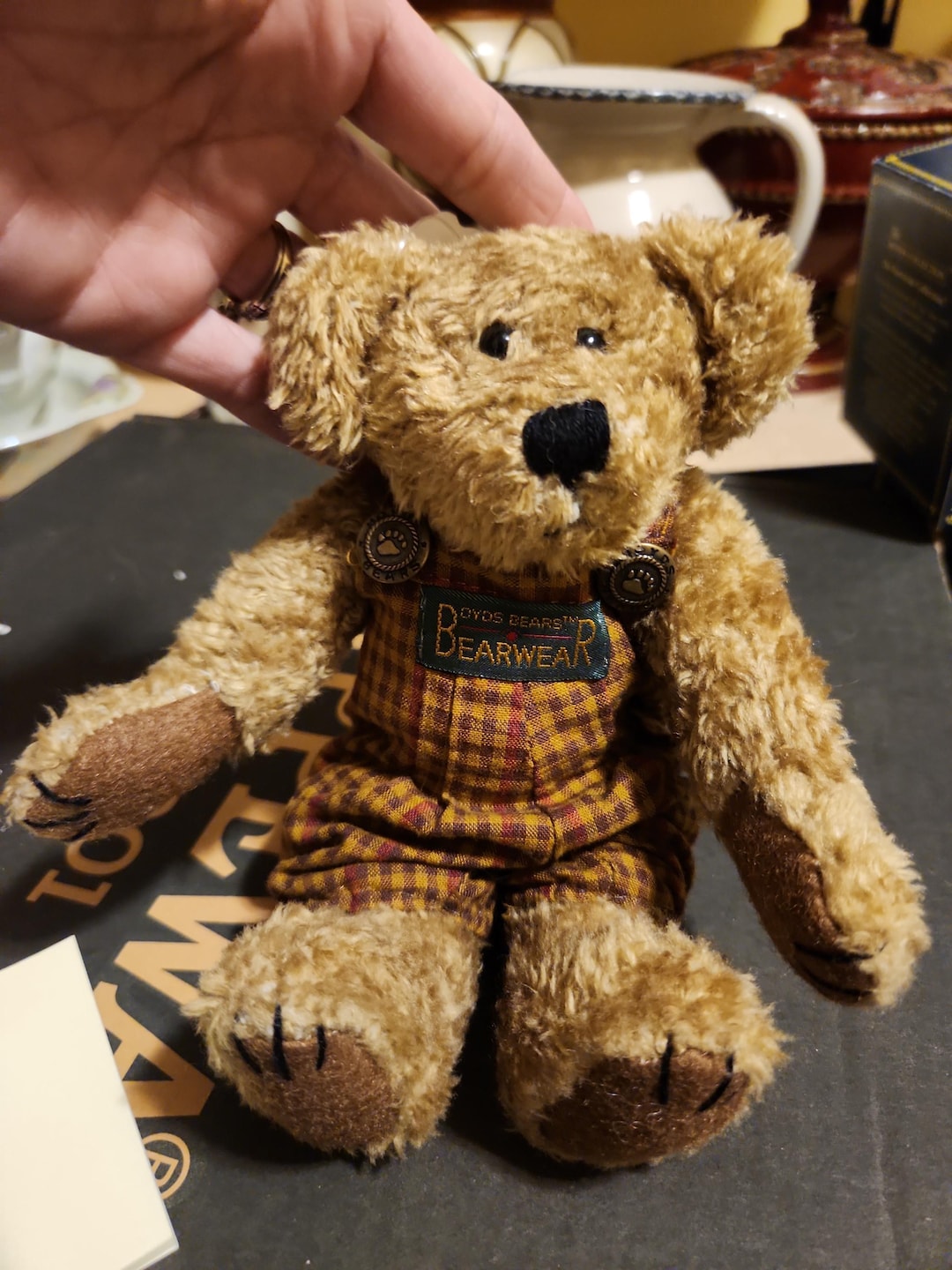 Boyd Bears Bearwear Plush Teddy Bear in Plaid Overalls Vintage ...