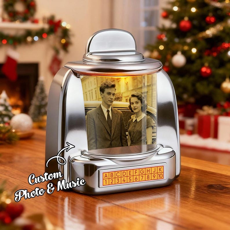 Custom Photo Names & Date Jukebox Retro Speaker Music Mini Player With ...