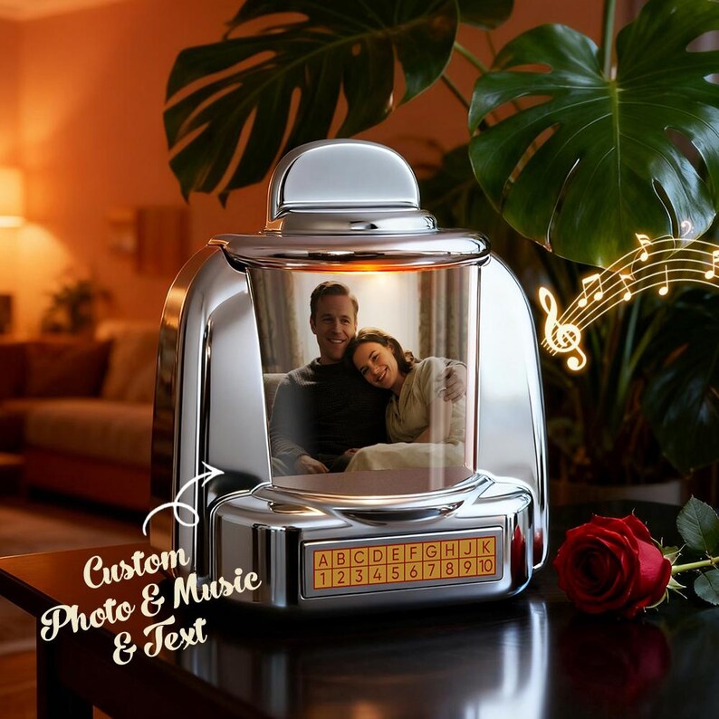 Custom Photo Names & Date Jukebox Retro Speaker Music Mini Player With ...