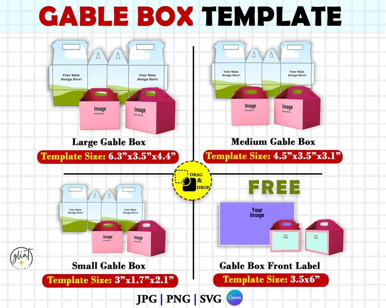 Gable Box Template BUNDLE, Gable Box Template, Gable Box Svg, Party ...