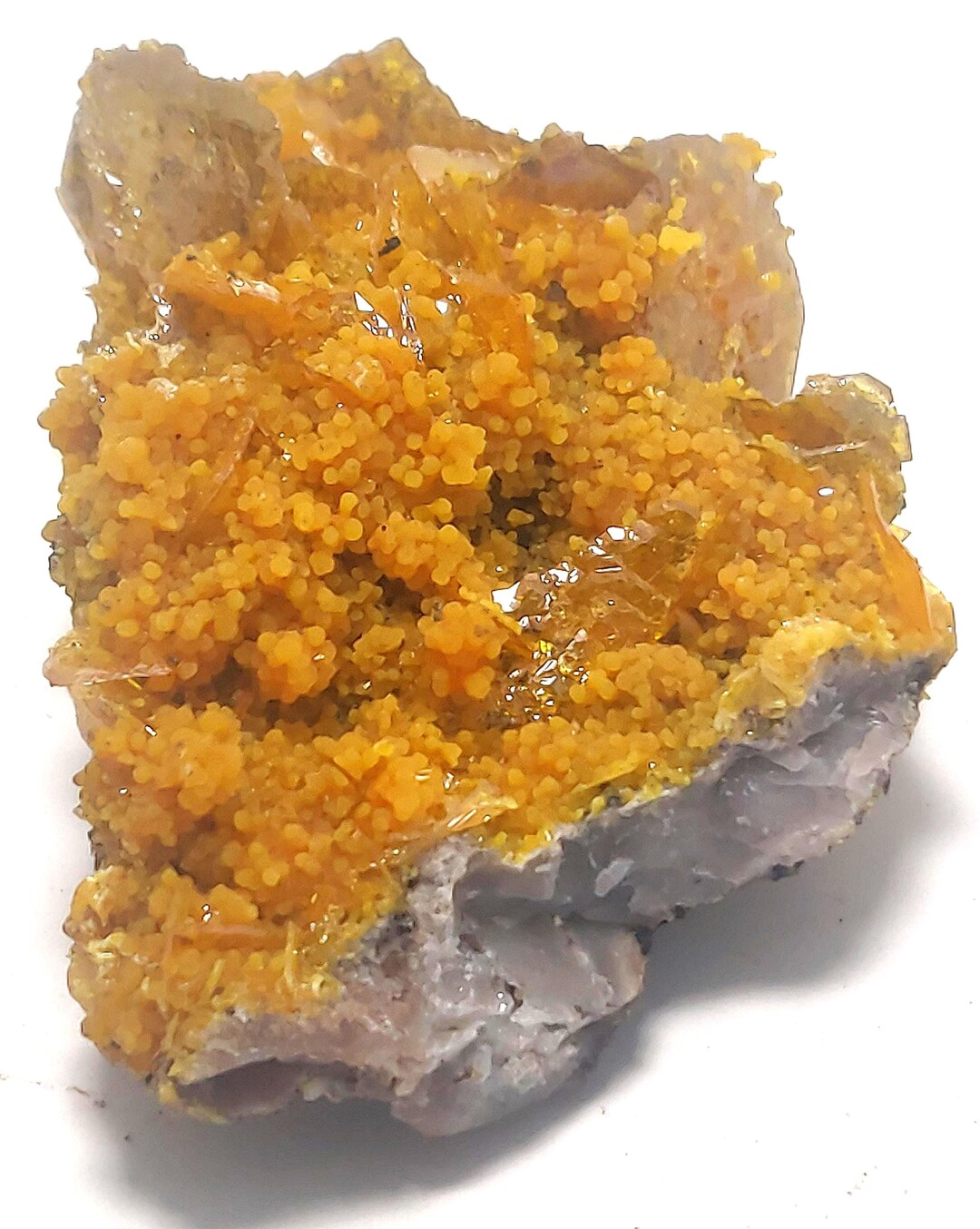 Botryoidal Mimetite & Wulfenite on Barite Matrix From Rowley Mine ...
