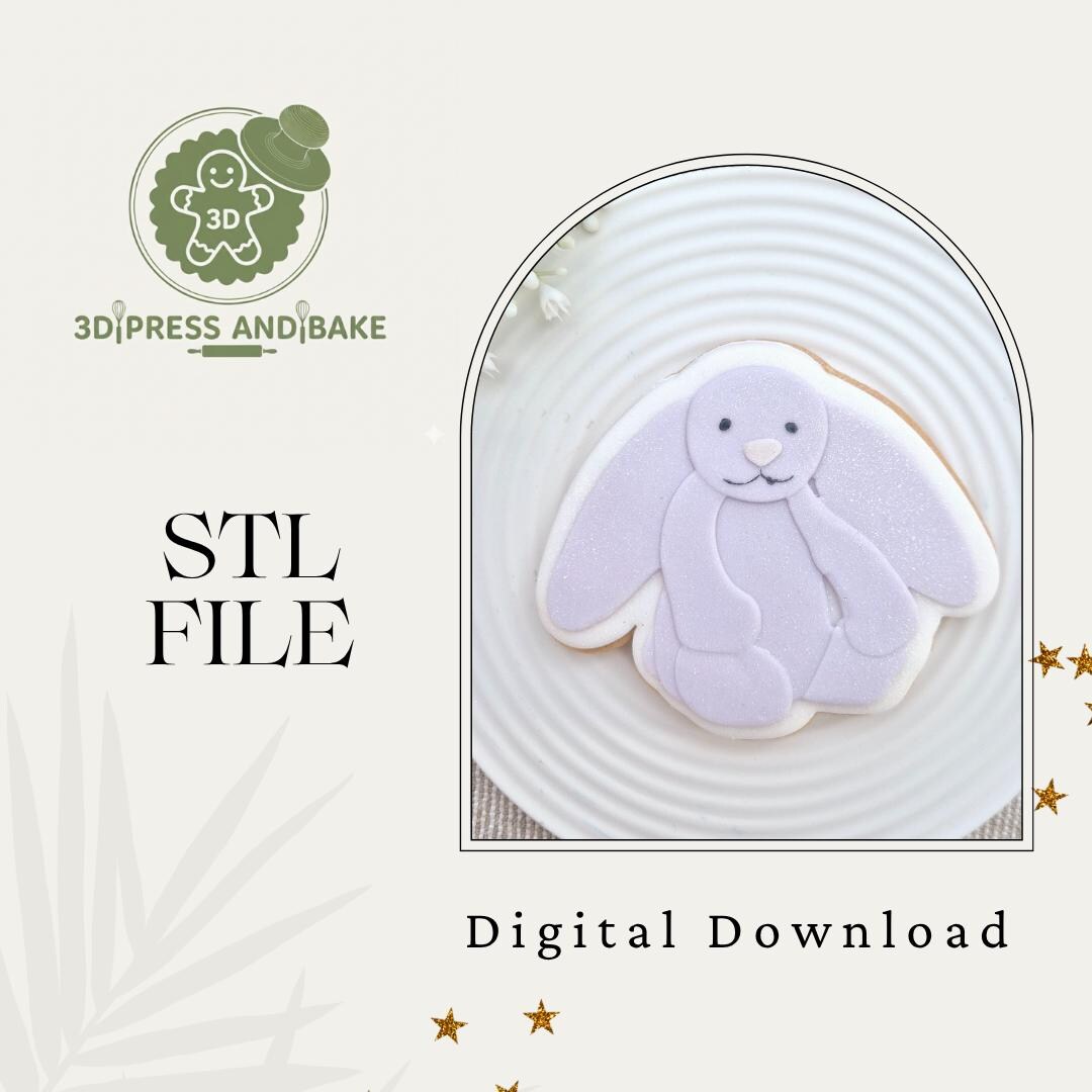 JC Bunny Plush Toy Cookie Cutter & Stamp STL File - Etsy