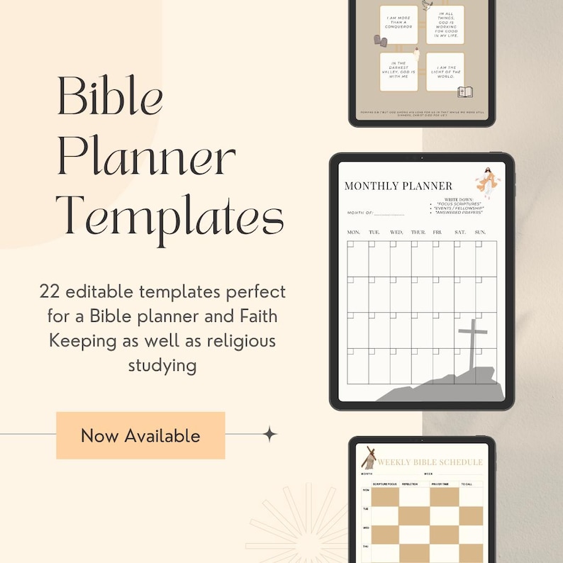 Editable Bible Study Planner | Scripture & Faith Schedule | Minimal ...