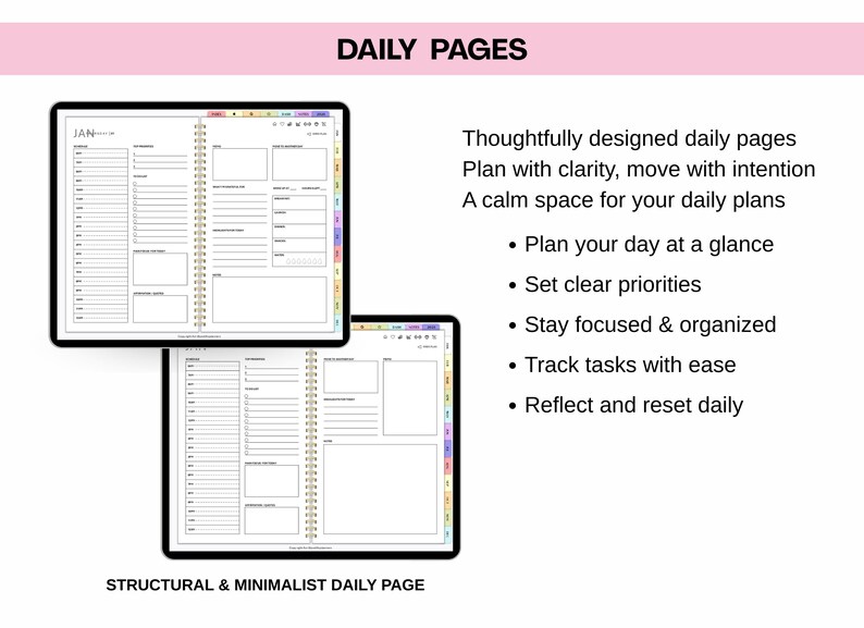 All-in-one Digital Planner 2026 2027, Undated Digital Planner ...