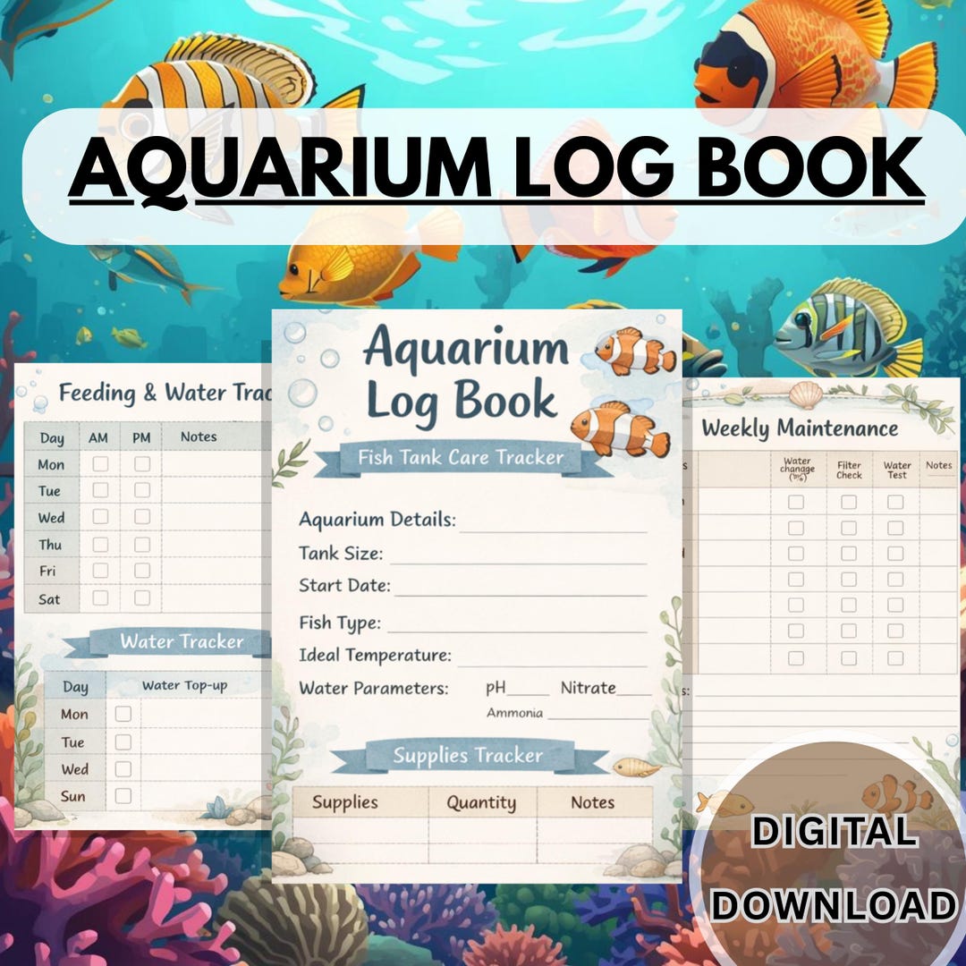 Aquarium Log Book, Aquarium Maintenance and Fish Care Planner,track ...