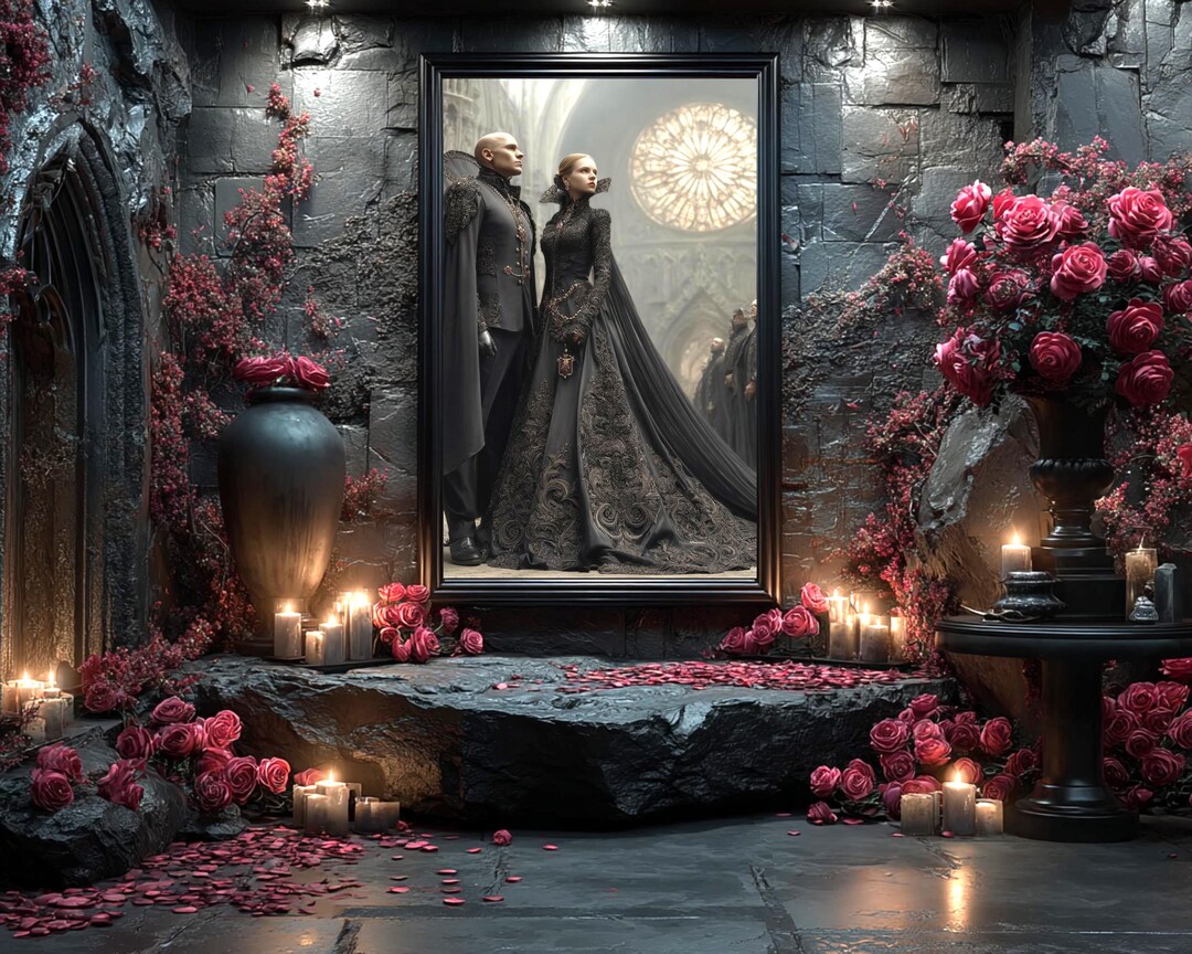 Gothic Bride and Groom Print: Vampire Wedding, Dark Romance (digital ...
