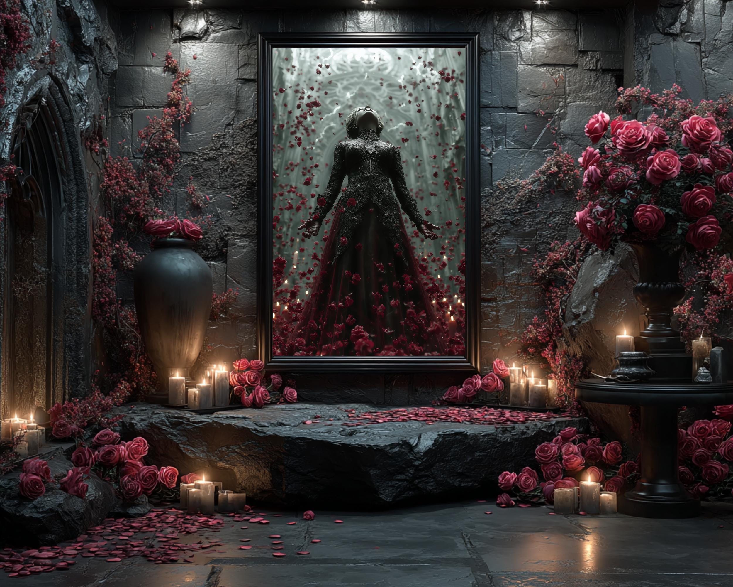 The Witching Hour | Gothic Sorceress in Cathedral of Roses | Dark ...