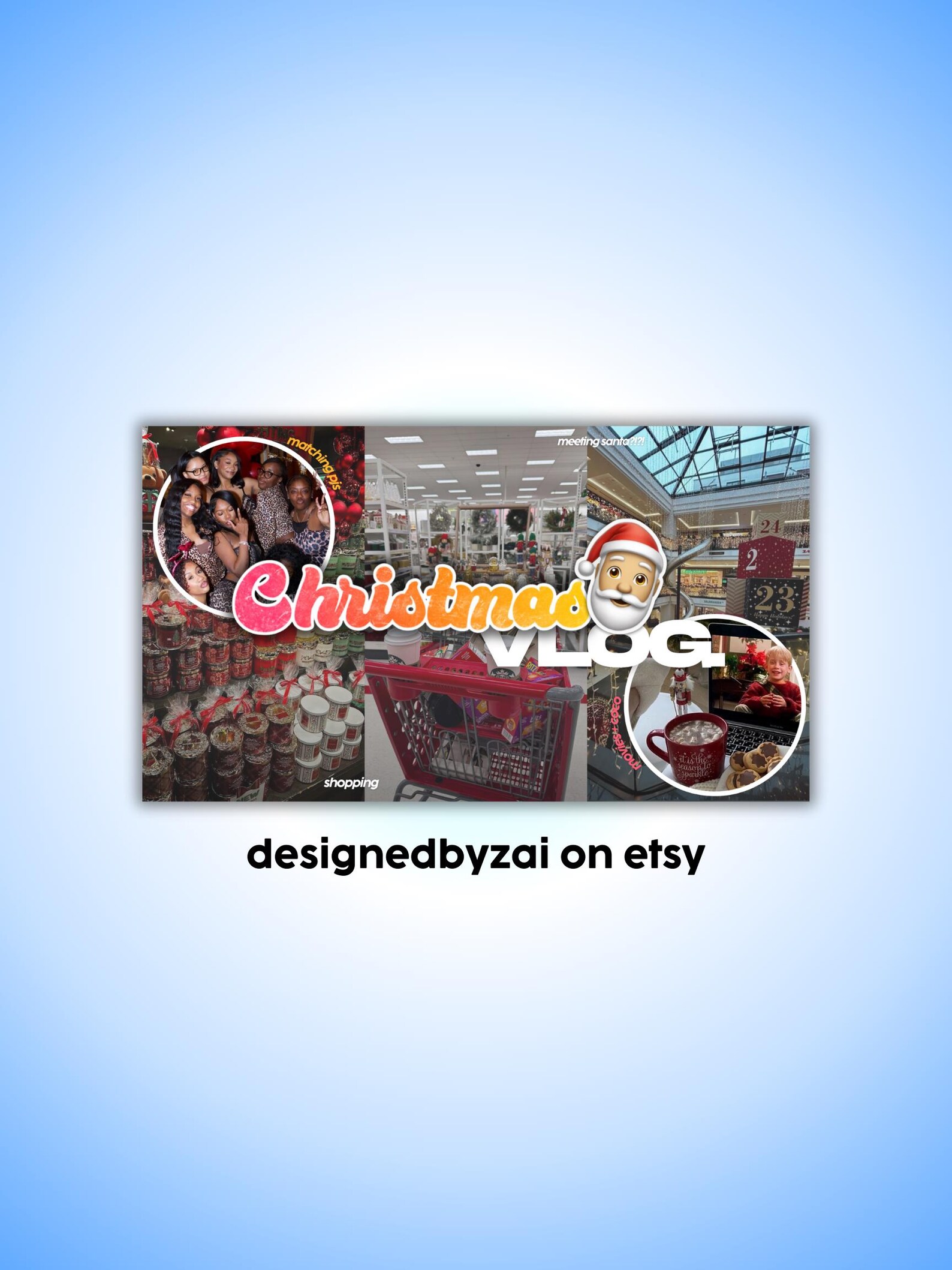 Holiday Youtube Thumbnail Pack | 6 Christmas + 1 Vision Board Canva ...