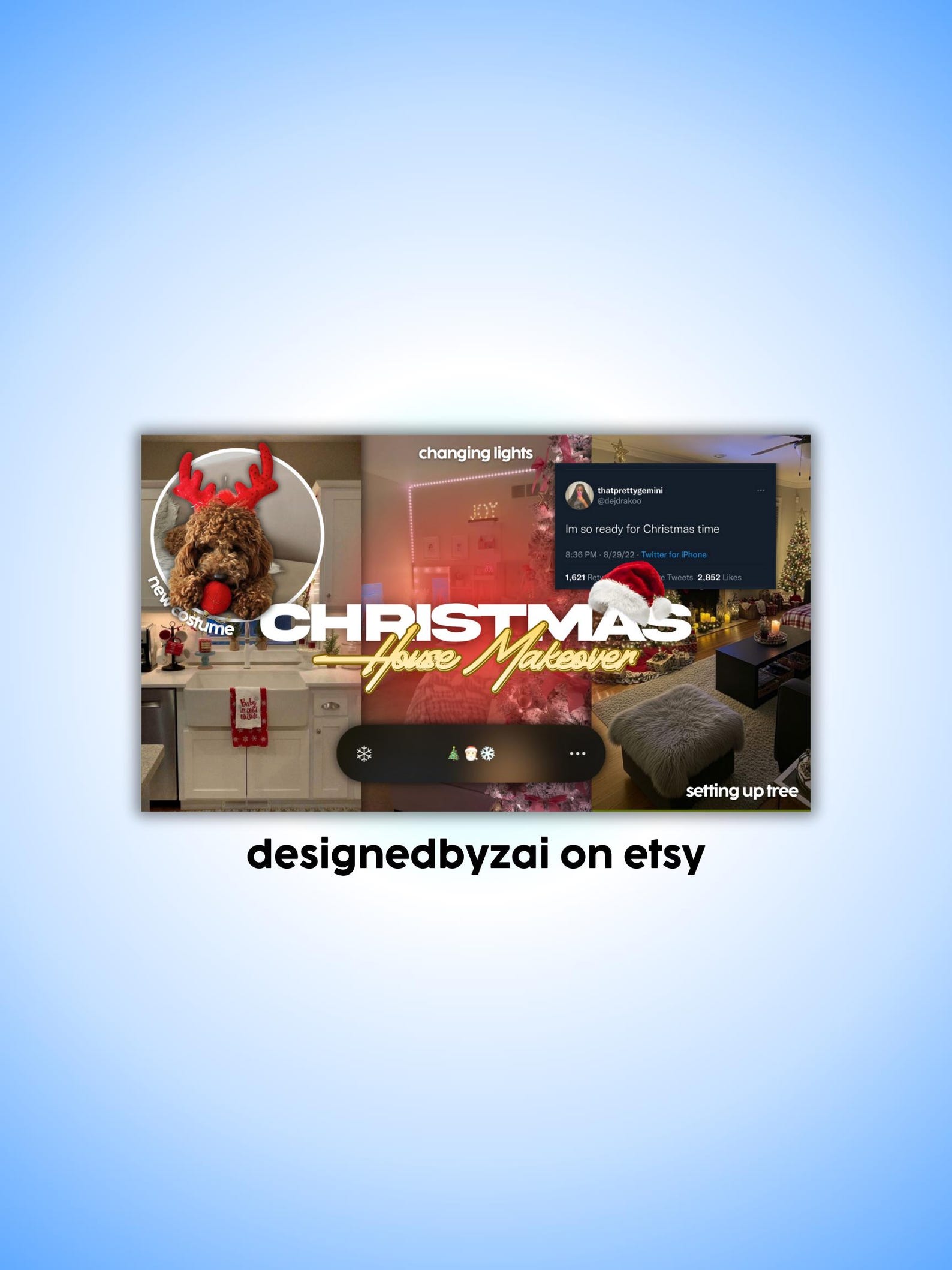 Holiday Youtube Thumbnail Pack | 6 Christmas + 1 Vision Board Canva ...