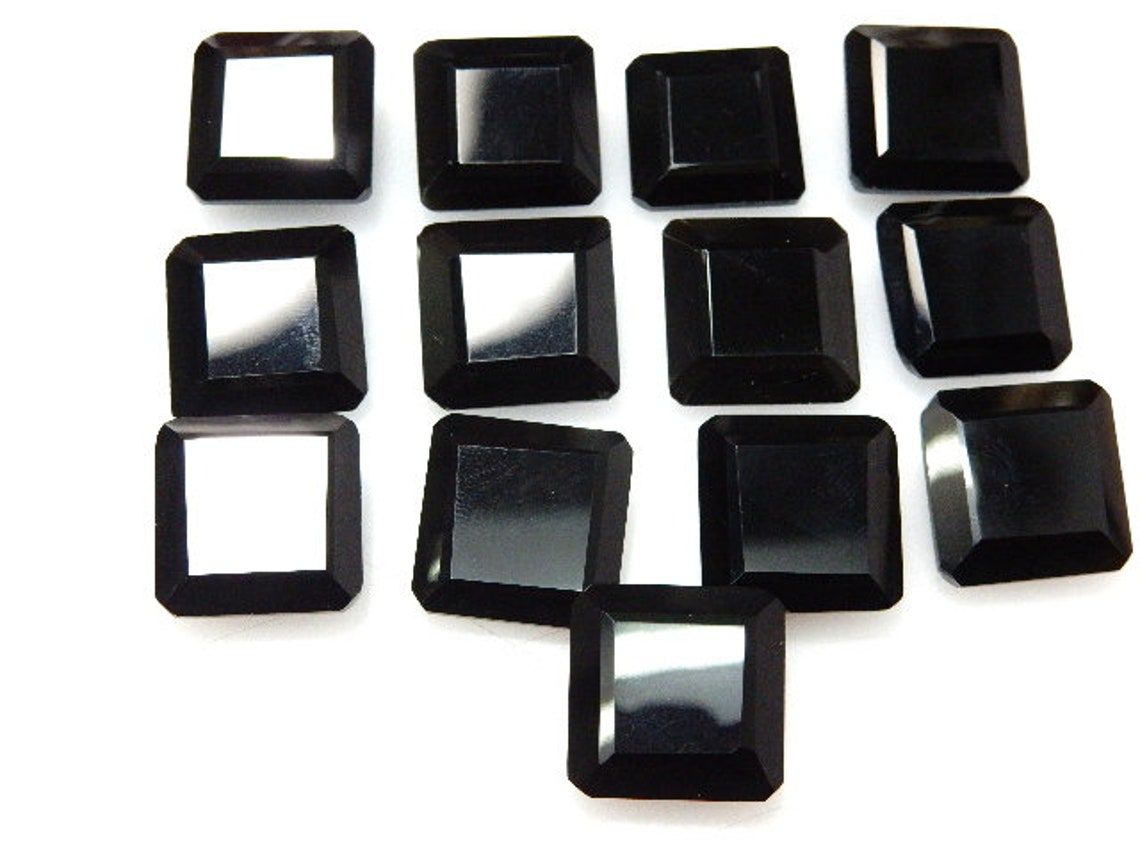Onyx-Cut-Stone-Natural AAA Black Onyx Square Cut Stone 16x16MM | Etsy