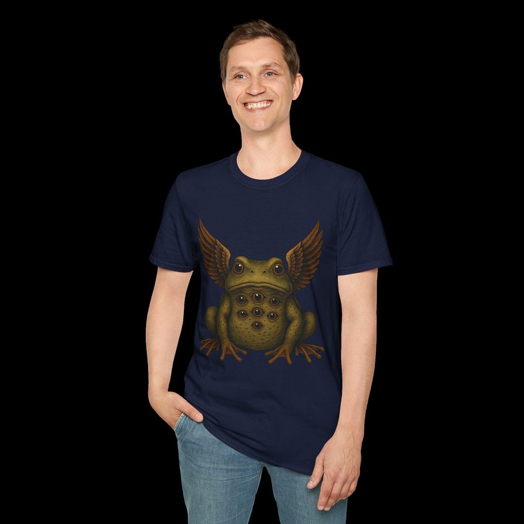 Winged Toad T-shirt | Occult Seraphim Frog With Multiple Eyes | Unisex ...