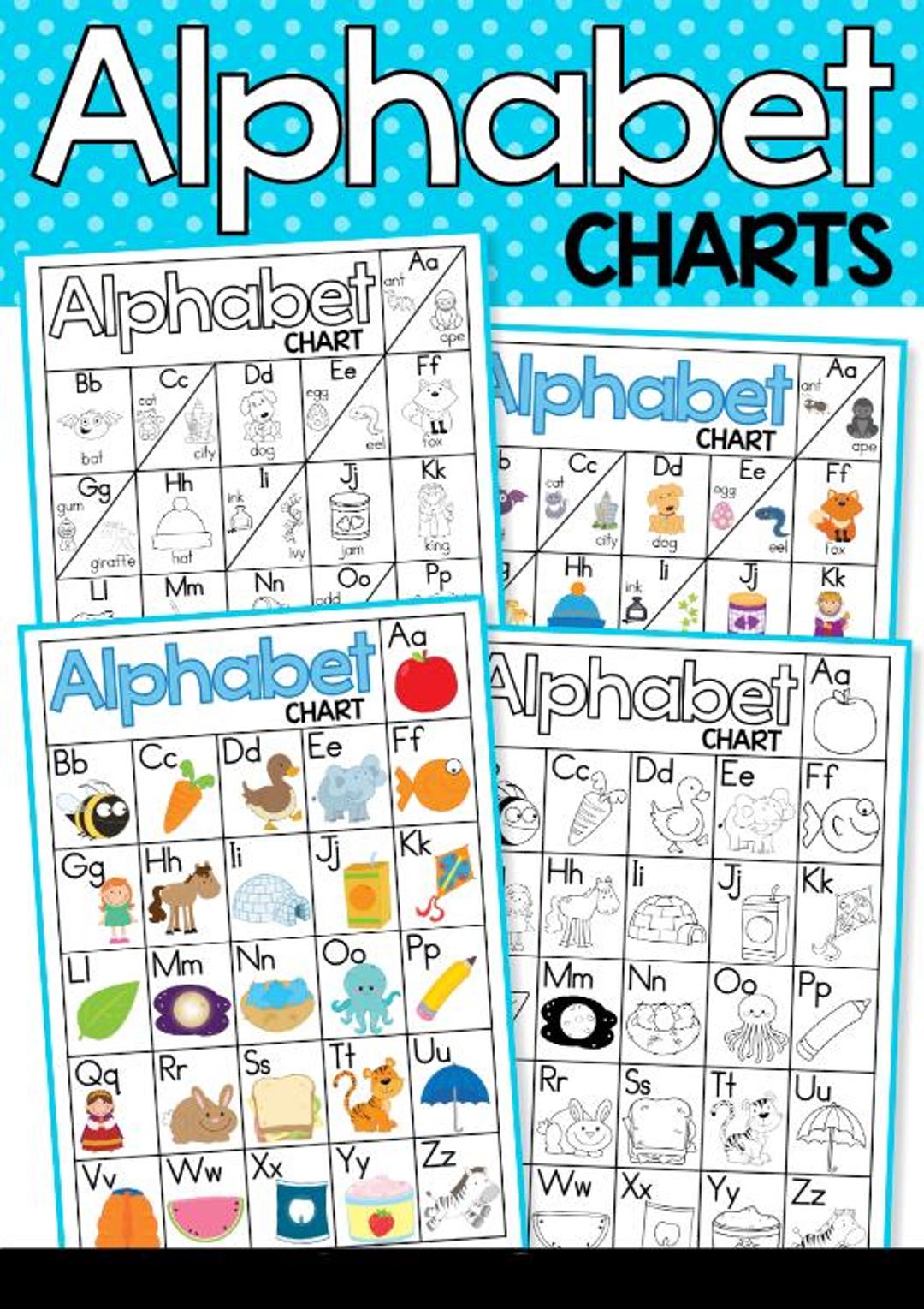 Alphabet and Letter Sounds Posters Phonics Anchor Charts for Classroom ...