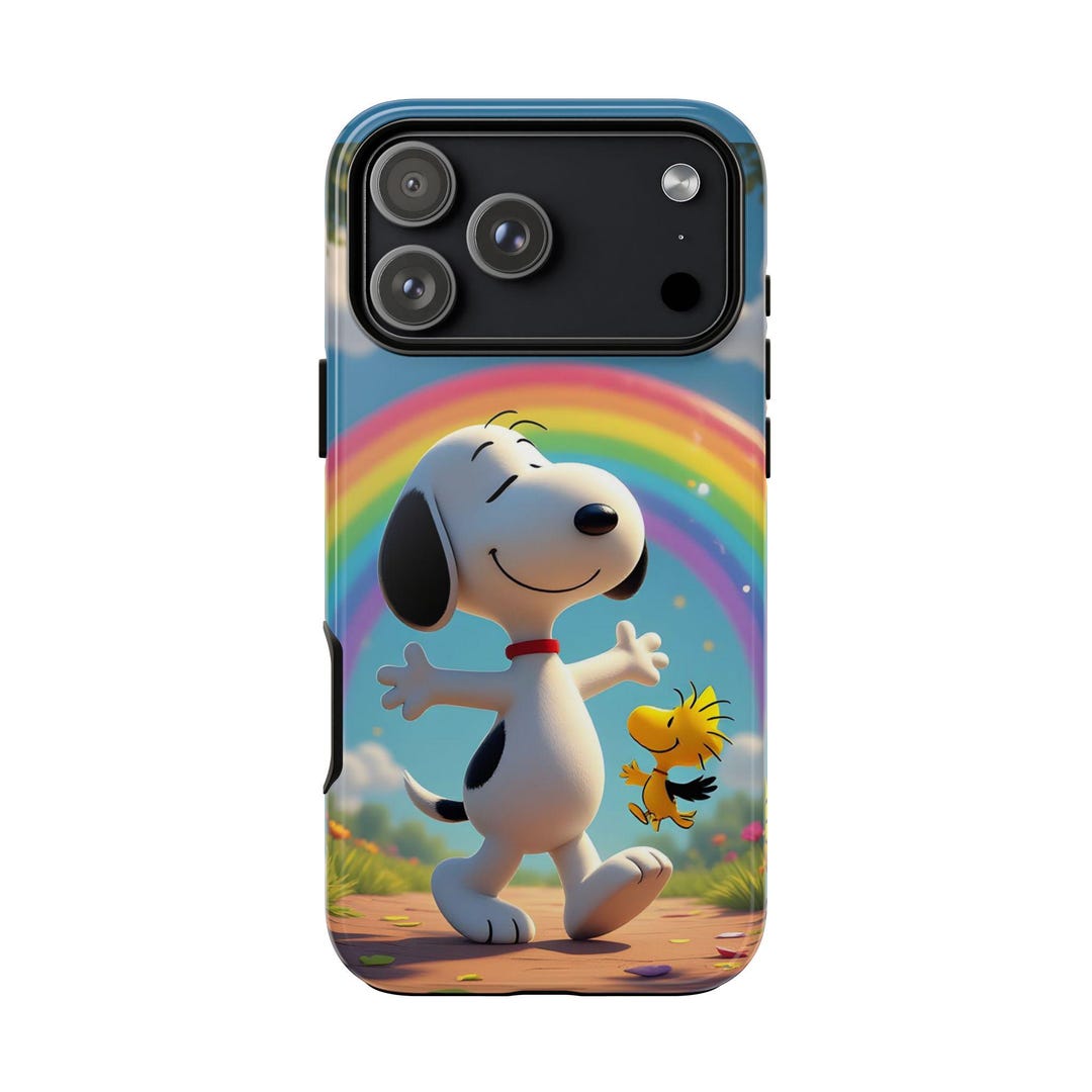Tough Cases, Snoopy & Woodstock Rainbow Phone Case - Happy Walk Vibe ...