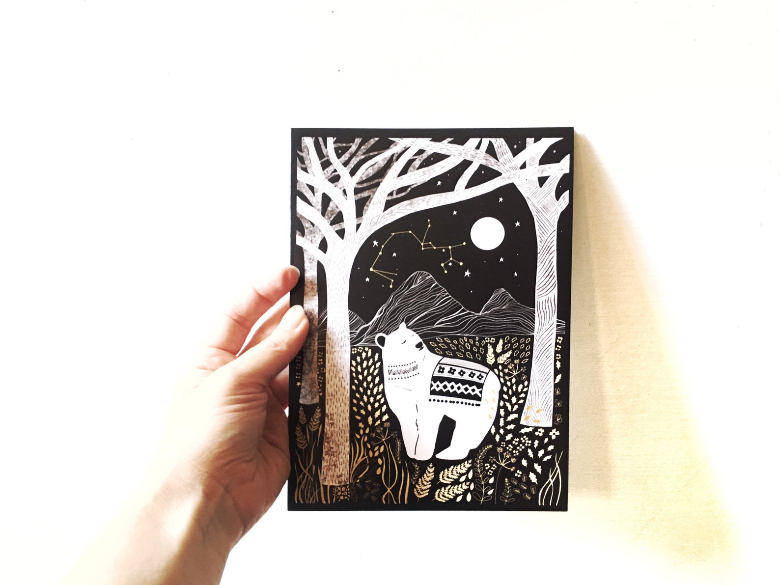 Bear notebook plain sketchbook stationery whimsical | Etsy