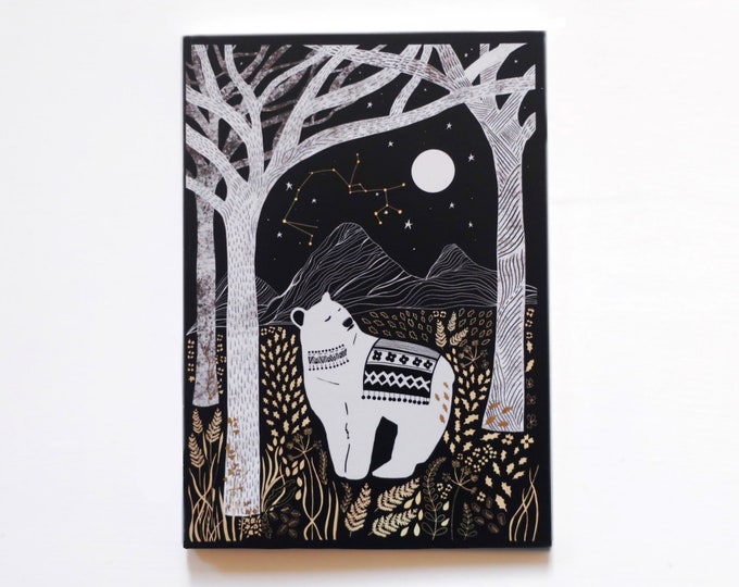 Bear Notebook Plain Sketchbook Stationery Gift - Etsy