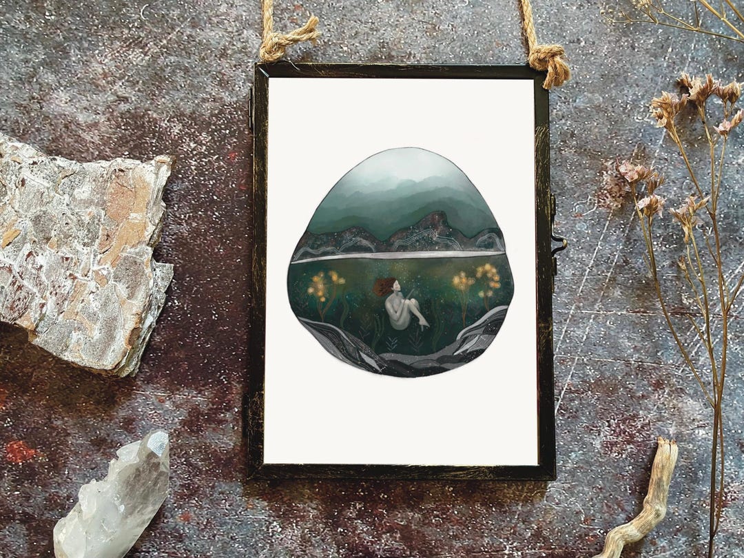 Rockpool Dreams Illustration, Ocean Art, Framed. - Etsy