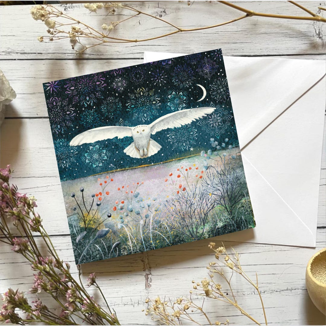 Snowy Owl Greeting Card - Etsy