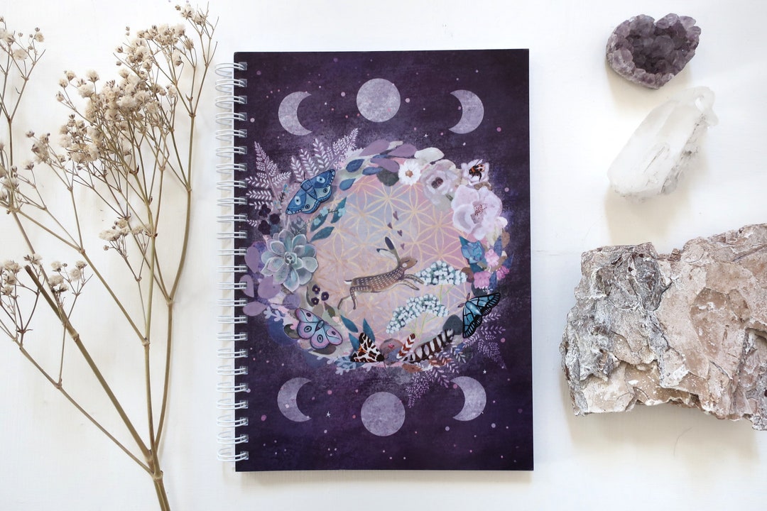 A5 Notebook, Moon Notebook, Hare Gift, Sketchbook, Moon Stationery, - Etsy