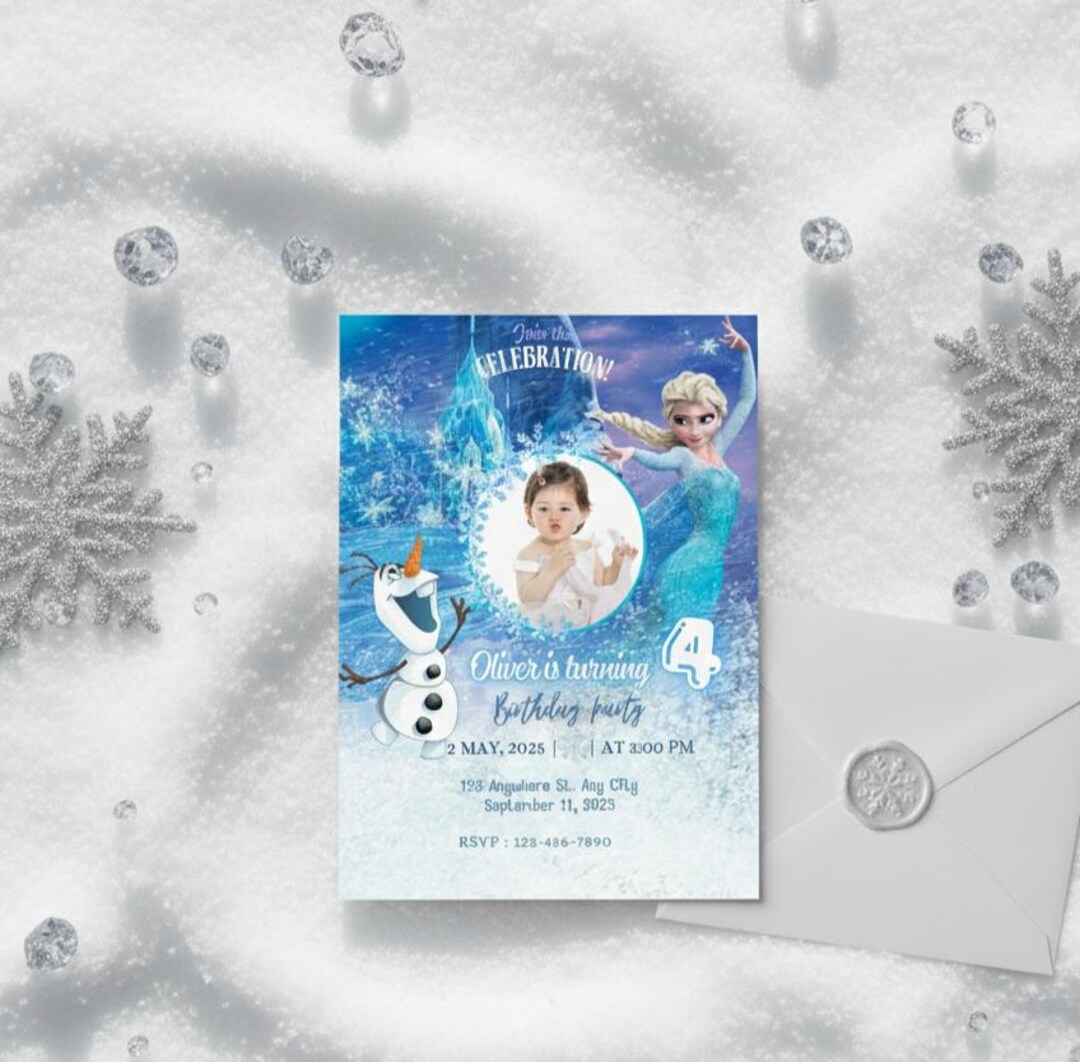 Elsa Olaf Frozen Birthday Invitation Card | Winter Wonderland Party ...