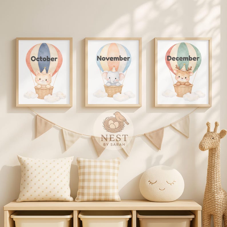 Classroom Birthday Display | Animals in Hot Air Balloons Theme ...
