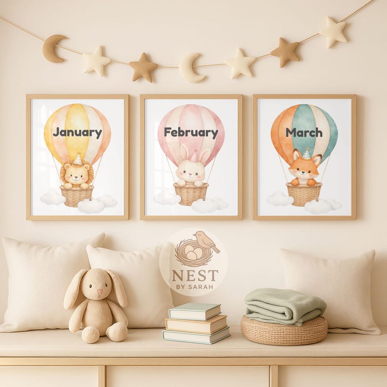 Classroom Birthday Display | Animals in Hot Air Balloons Theme ...