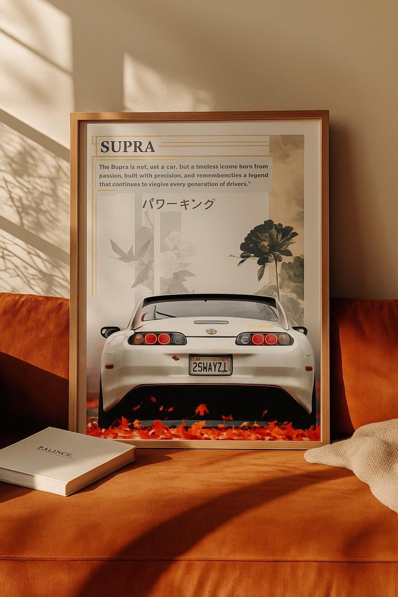 Toyota Supra Poster | JDM Digital Wall Art | Japanese Car Print ...