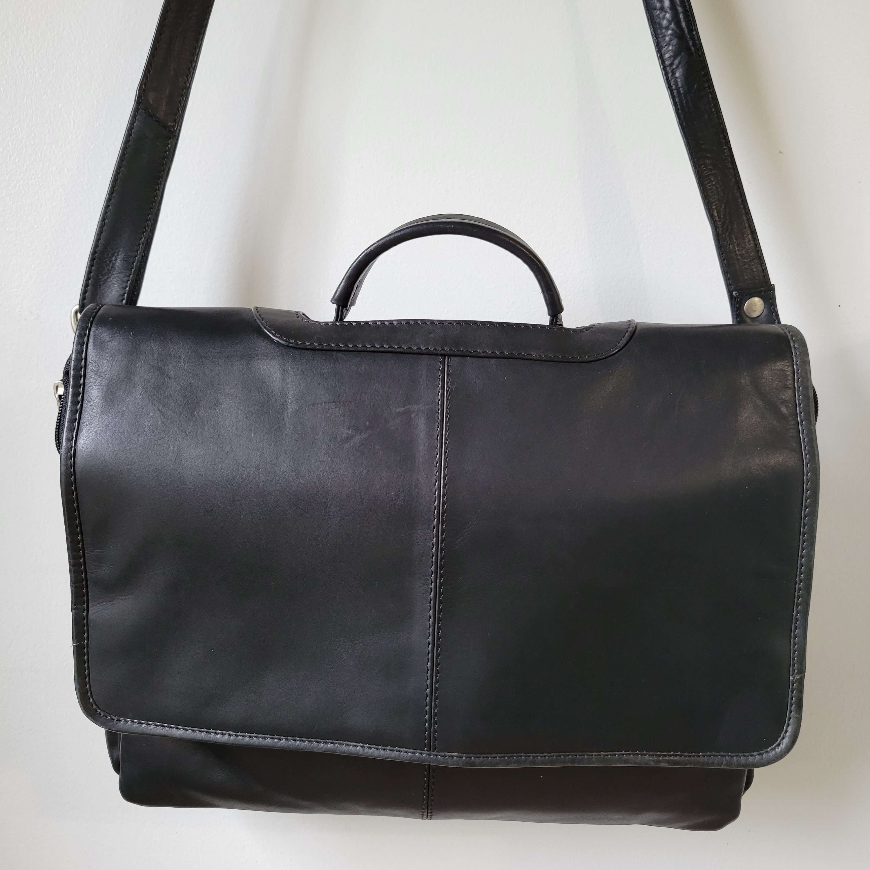 Vintage WILSONS the Leather Experts Black Genuine Leather Laptop ...