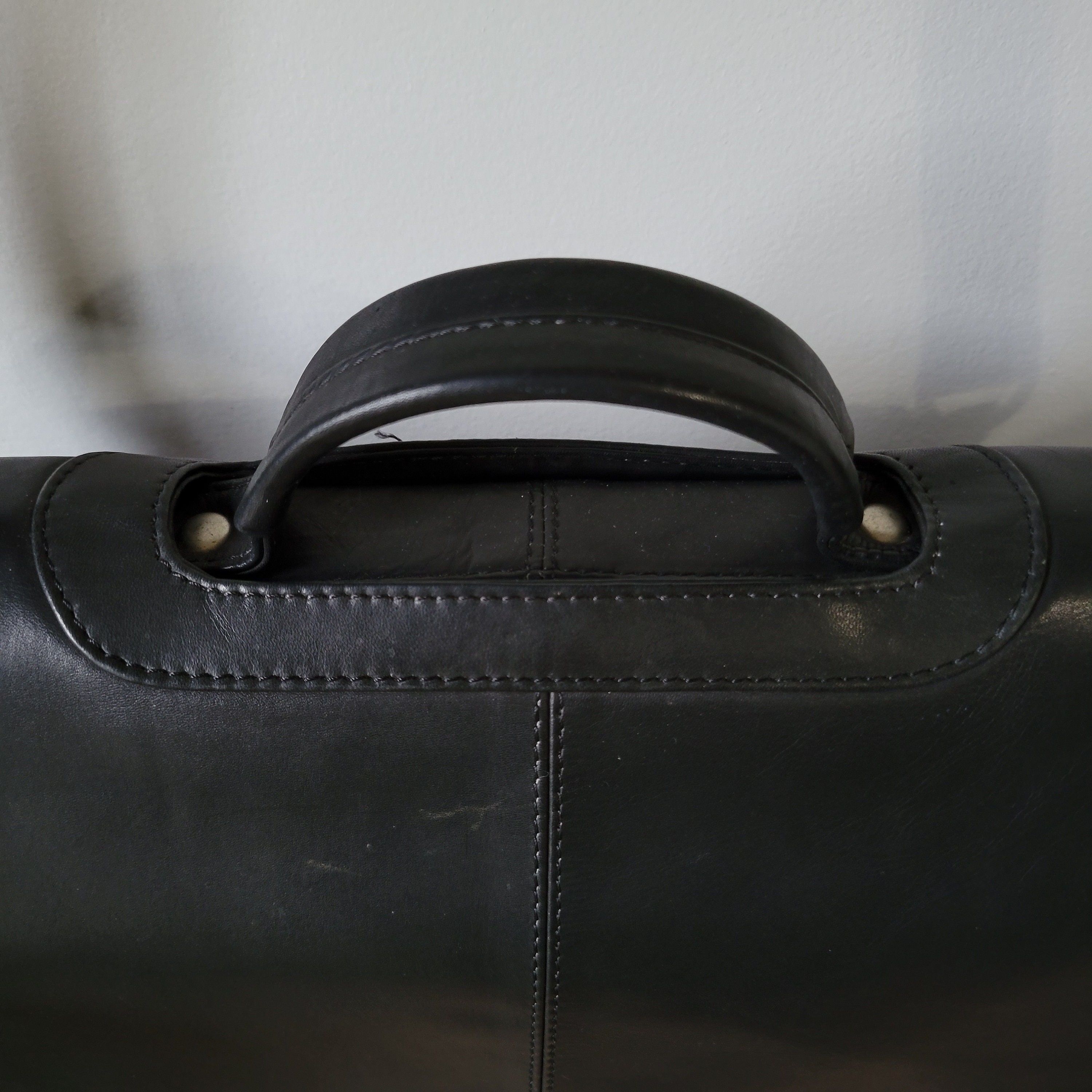 Vintage WILSONS the Leather Experts Black Genuine Leather Laptop ...