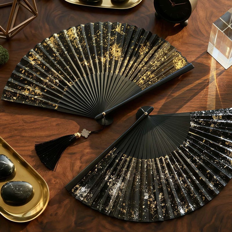 Gold Foil Hand Fans - Etsy