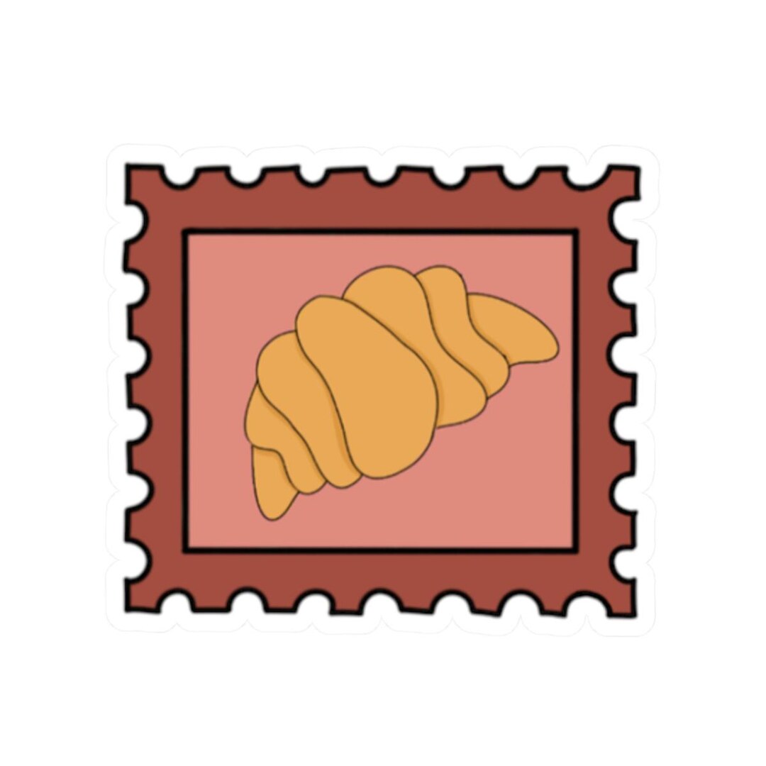 Croissant Stamp Sticker | Glossy Vinyl Decal - Etsy