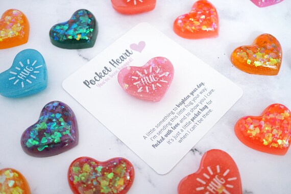 Pocket Hug Token Glittery Pocket Heart Charm Faith Christian - Etsy