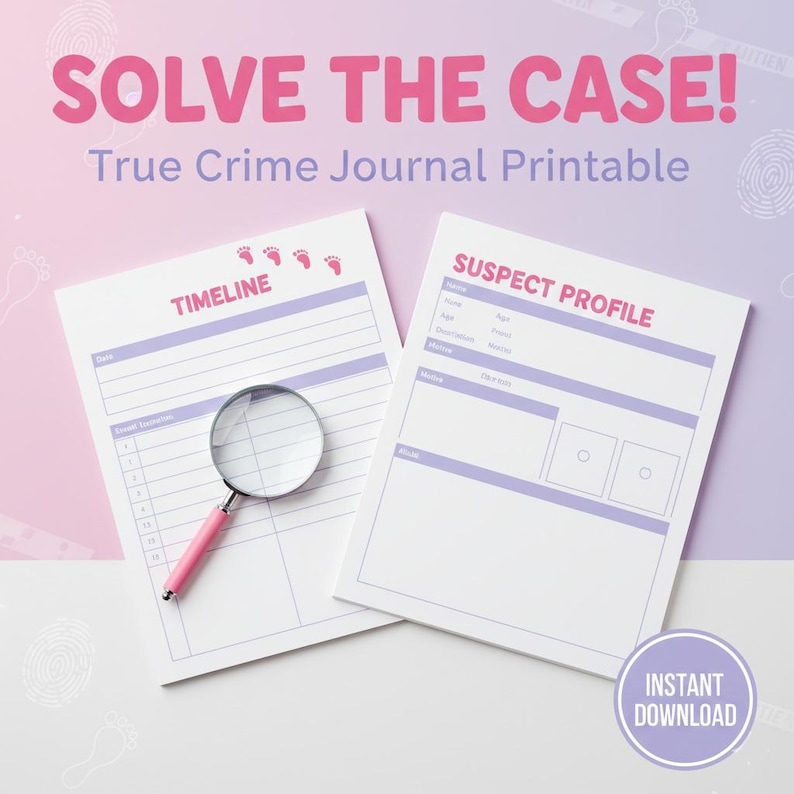 True Crime Case Journal – Printable Detective Notebook for Podcast ...