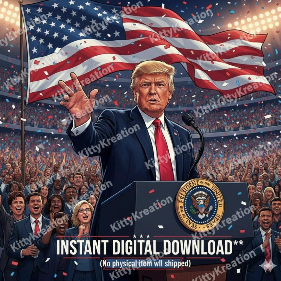 Donald Trump Digital Art Print | MAGA 2024 Wall Art | President 47 ...