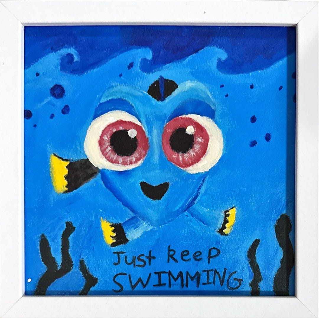 Just Keep Swimming Dory Acrylic Painting - Etsy