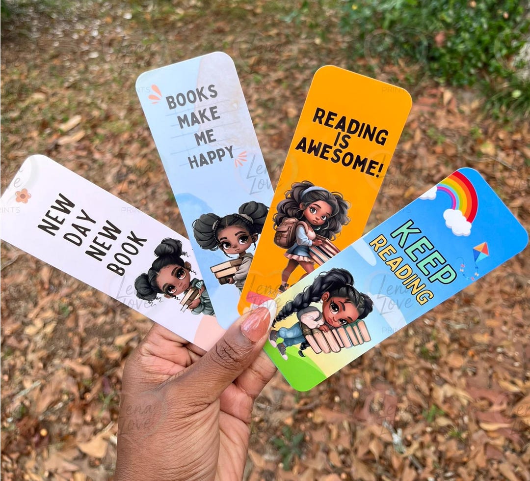 Black Girl Kids Bookmarks 2x6 | Reading Motivation Bookmarks for Girls ...