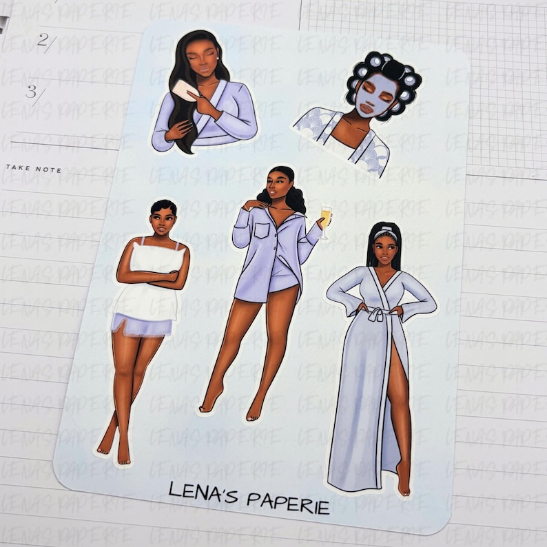 Black Girl Planner Stickers, Sweet Dreams Night Routine Sticker Sheet ...