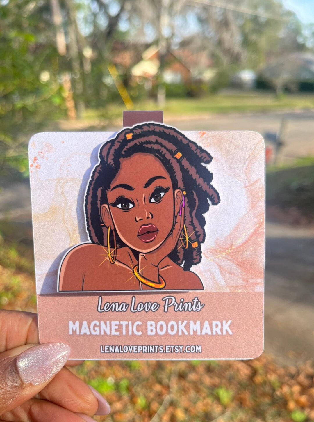 Loc Queen Magnetic Bookmark | Black Woman With Locs Page Marker ...