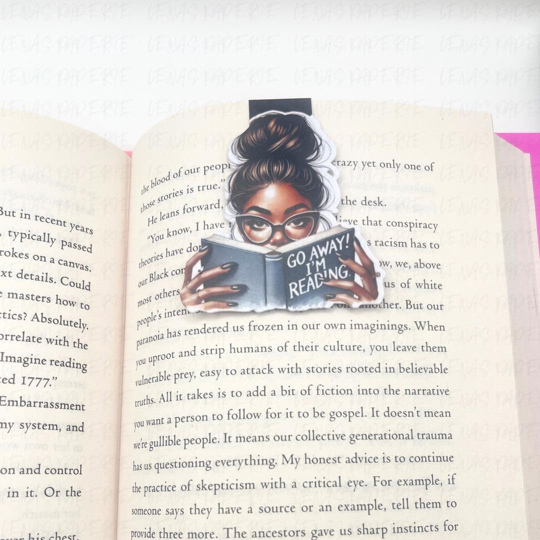 Go Away I'm Reading Magnetic Bookmark | Black Women Readers, Planners ...